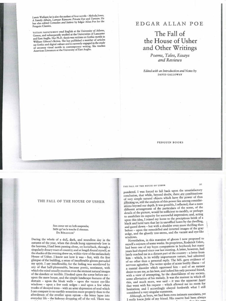 Edgar Allan Poe - The Fall of The House of Usher | PDF