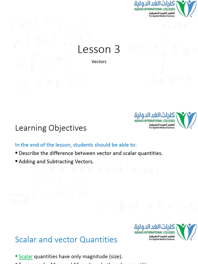 Lesson 3 Vectors | PDF | Euclidean Vector | Mathematical Concepts
