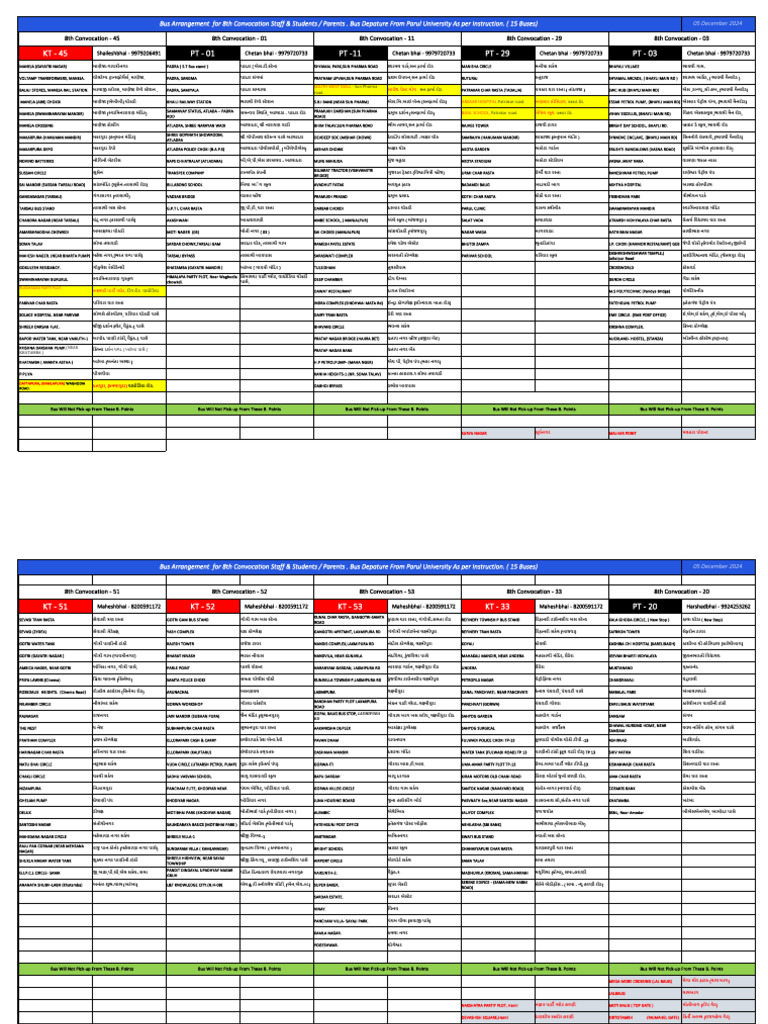 Bus Arrangement For 8th Concocation Staff - Students - Parents. Bus ...
