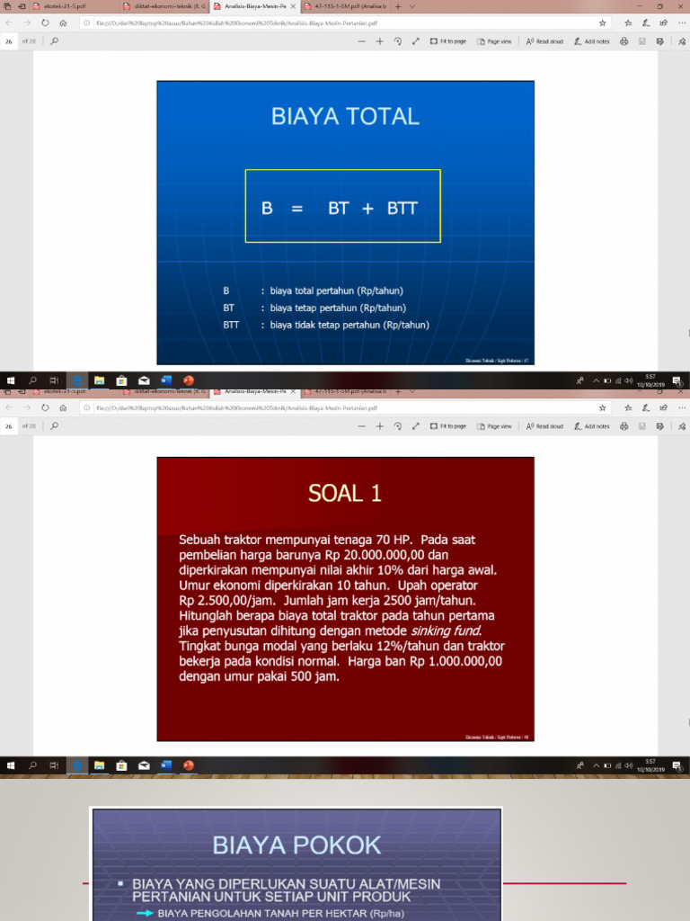 Analisis Biaya Mesin Pert. (Lanjutan) | PDF