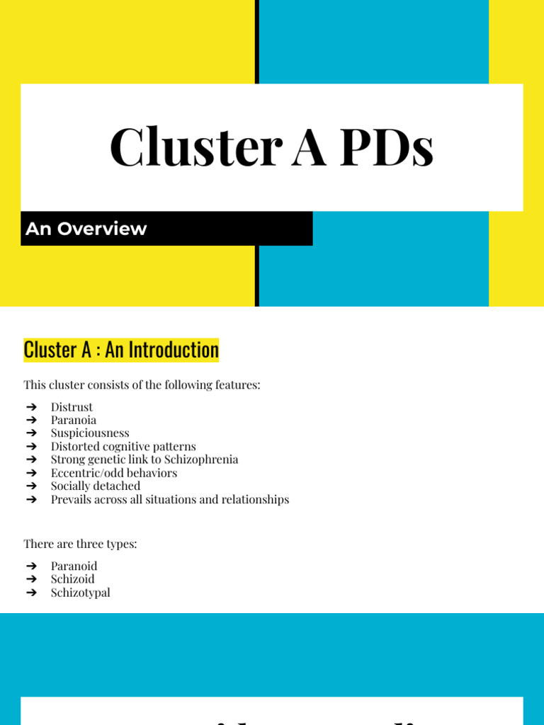 Cluster A PDs | PDF | Paranoia | Mental Disorder
