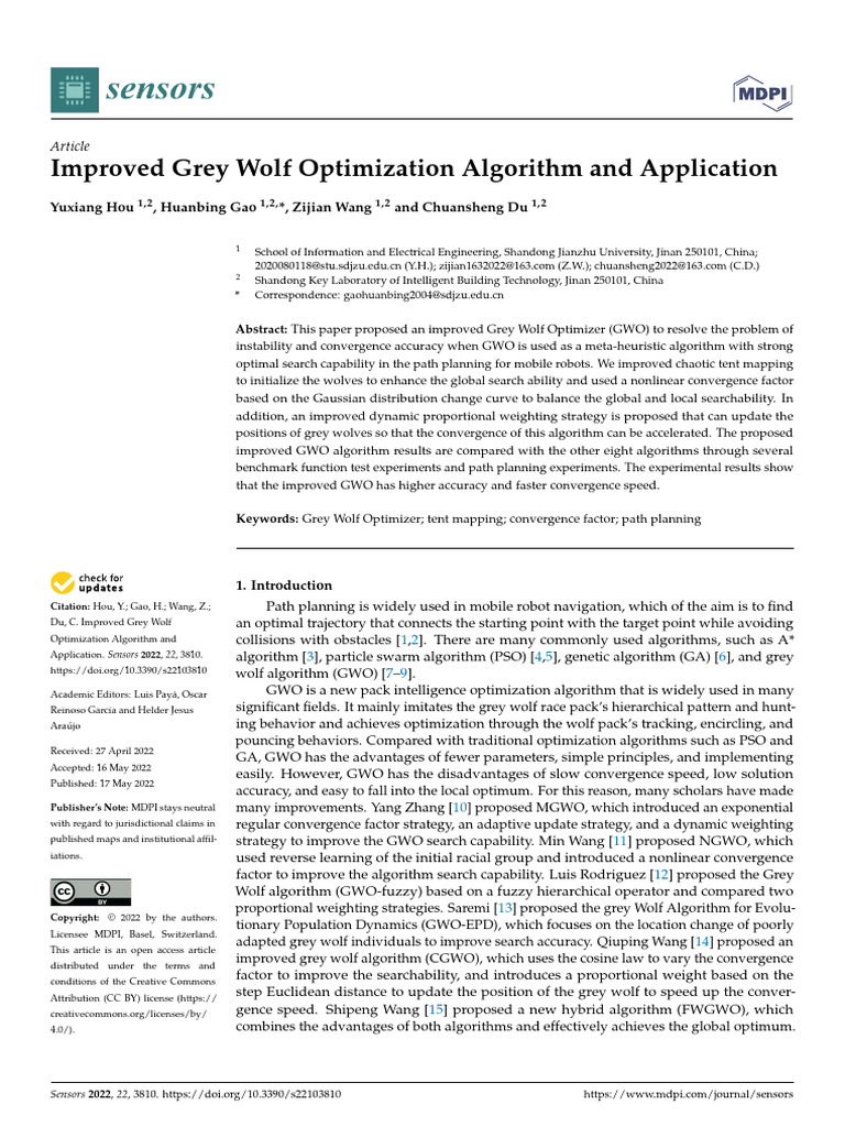 8 Improved Grey Wolf Optimization Algorithm And Application Pdf Mathematical Optimization