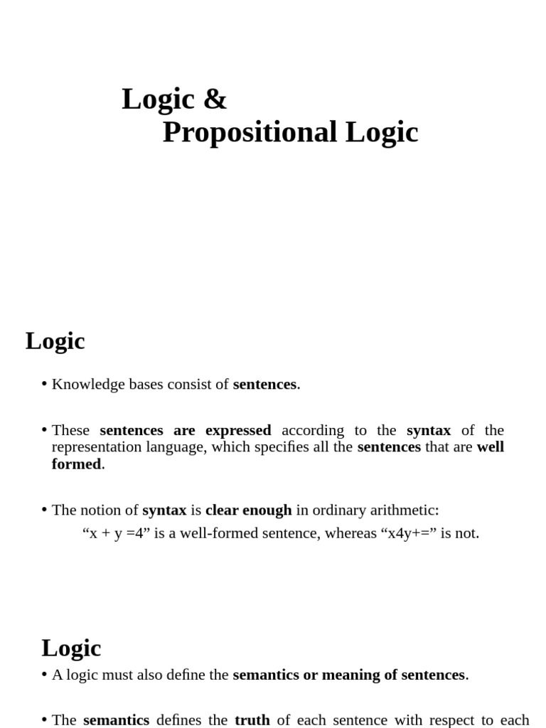 4. Logic and Propositional Logic | PDF | Logic | Proposition