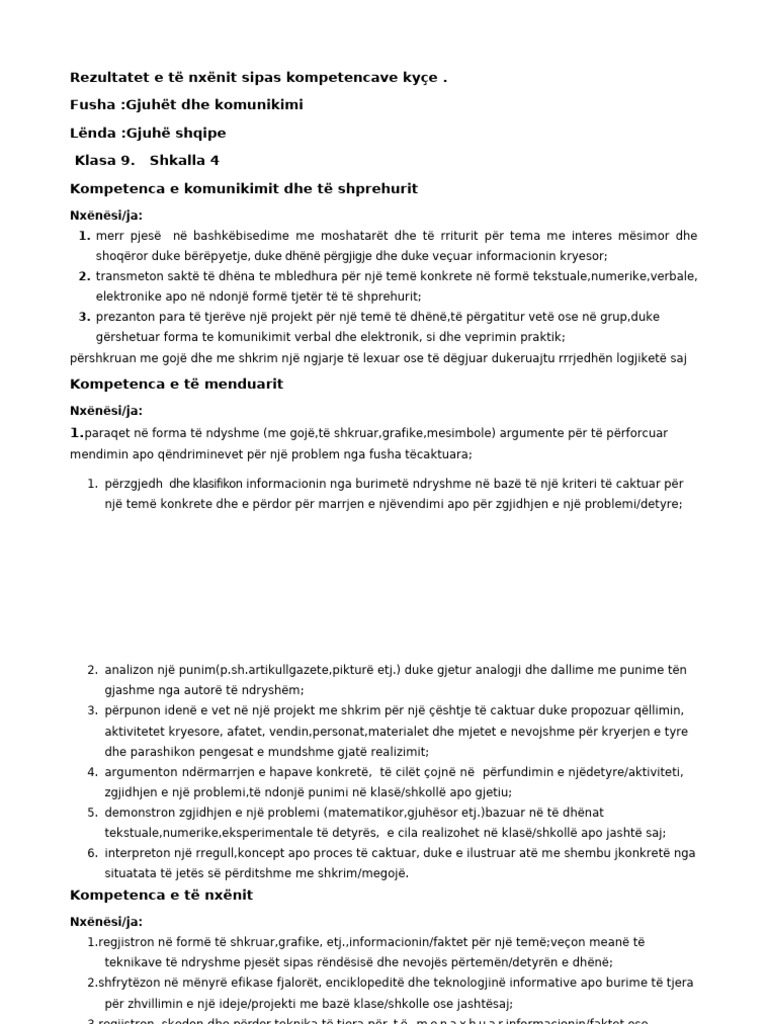 Gjuha 9, e Ripunuar 2022 2023 | PDF