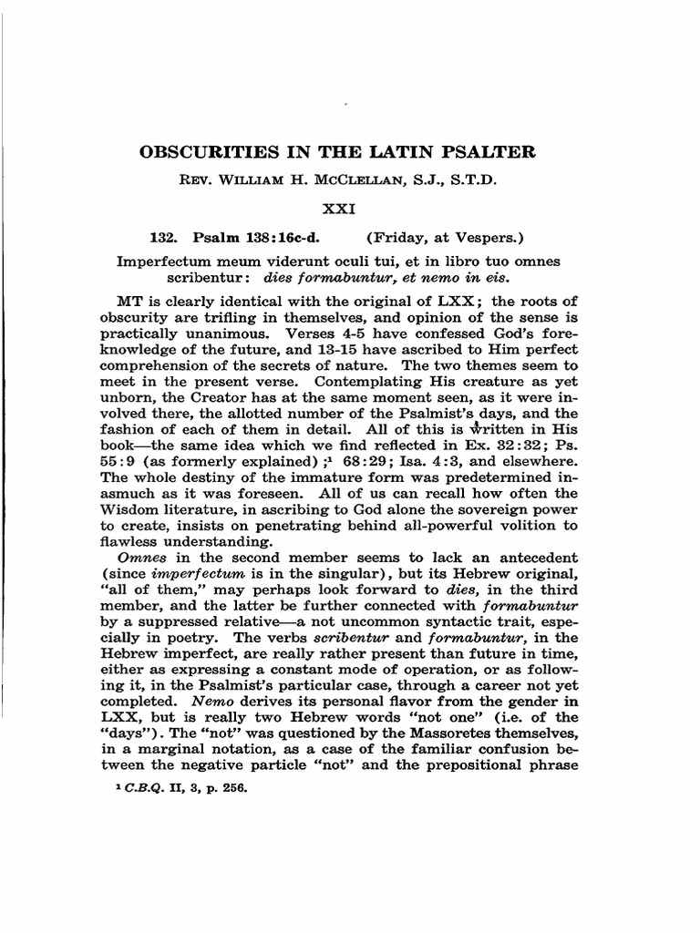 Obscurities in The Latin Psalter | PDF | Psalms | Plural