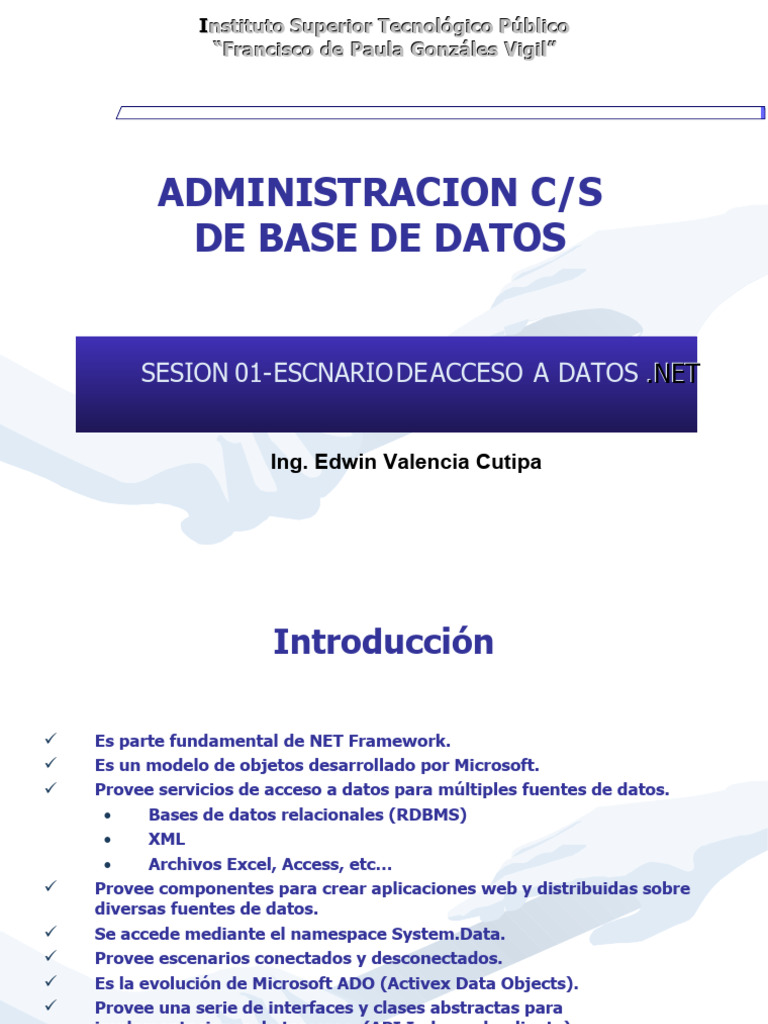 Introducción a ADO.NET y Acceso a Datos | PDF | SQL | Active X Data Objects