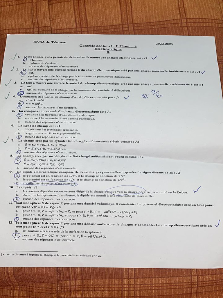 cc1 Electrostatique 2022-2023 | PDF