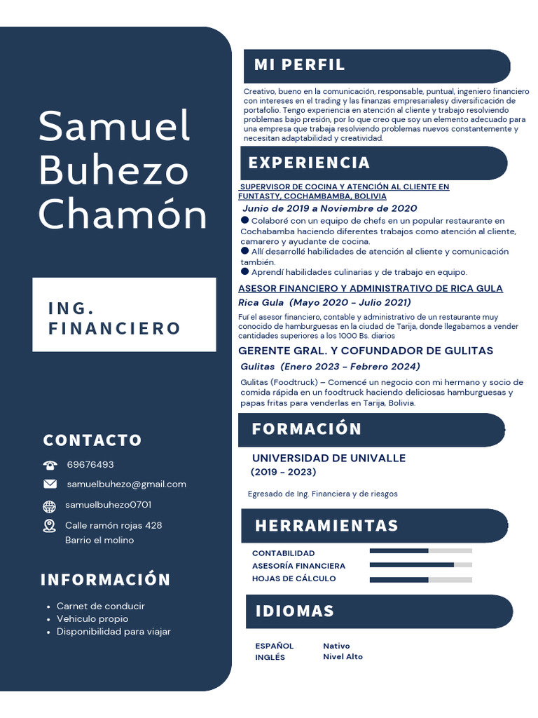 Currículum Vitae Samuel Último Nro. Camilo | PDF | Economias | Business