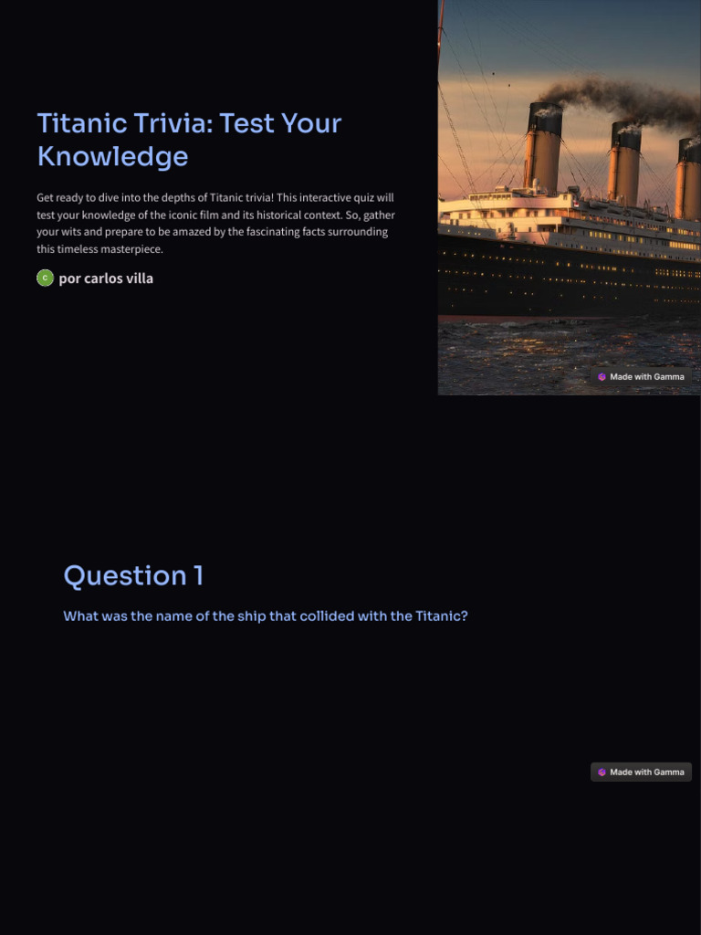 Titanic Trivia Test Your Knowledge | PDF