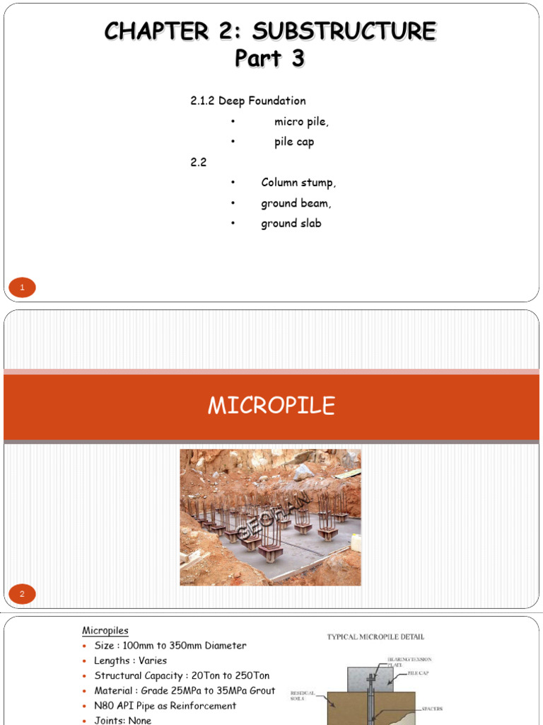 Chapter 2 Part 3 Substructures | PDF | Deep Foundation | Beam (Structure)