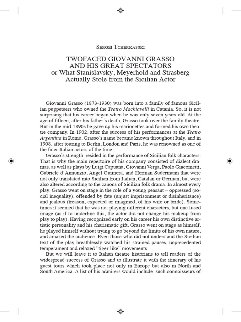 Giovanni Grasso: Impact on Acting | PDF