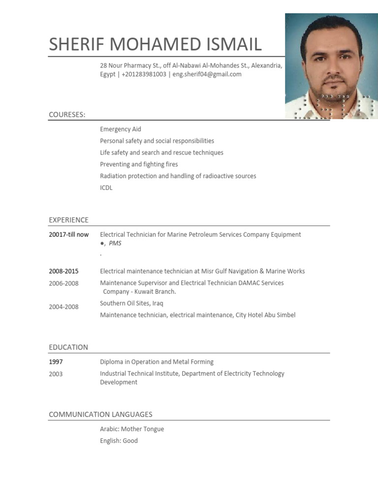 Sherif Mohamed Ismaiel - CV | PDF