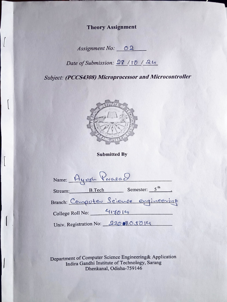 MPMC Assignment 2 | PDF | Computing | Computer Science