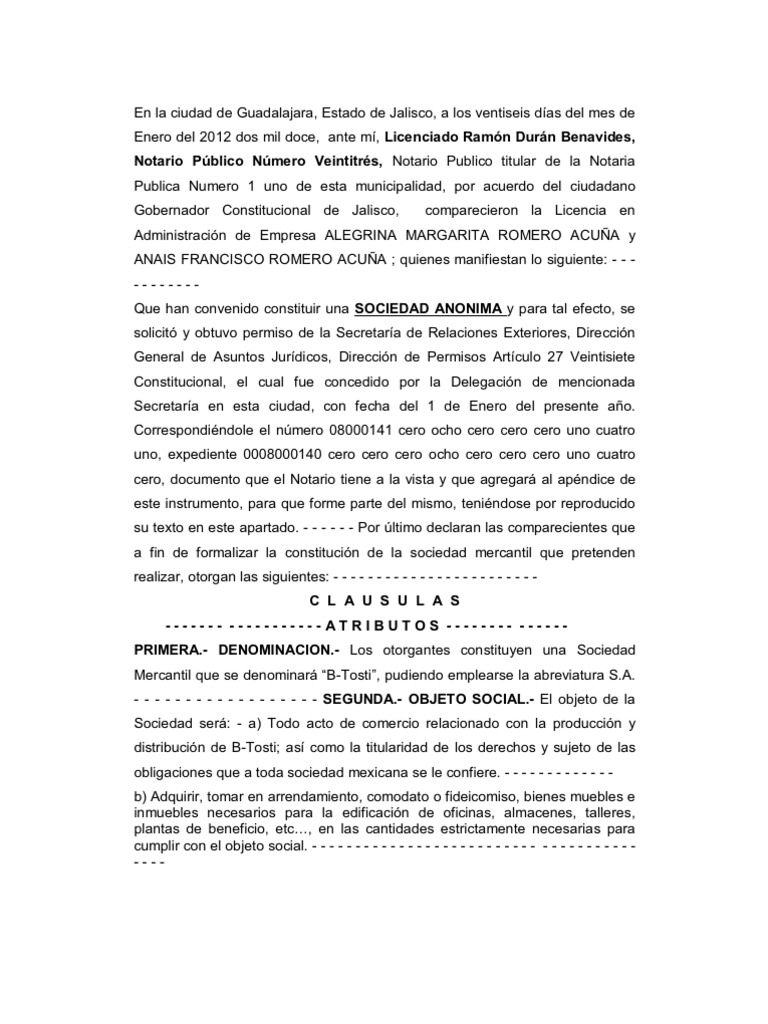 Acta Const | PDF | Liquidación | Compartir (Finanzas)