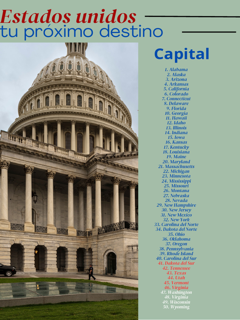 Folleto Turismo en Estados Unidos Minimalista Verde | PDF | Cocina ...