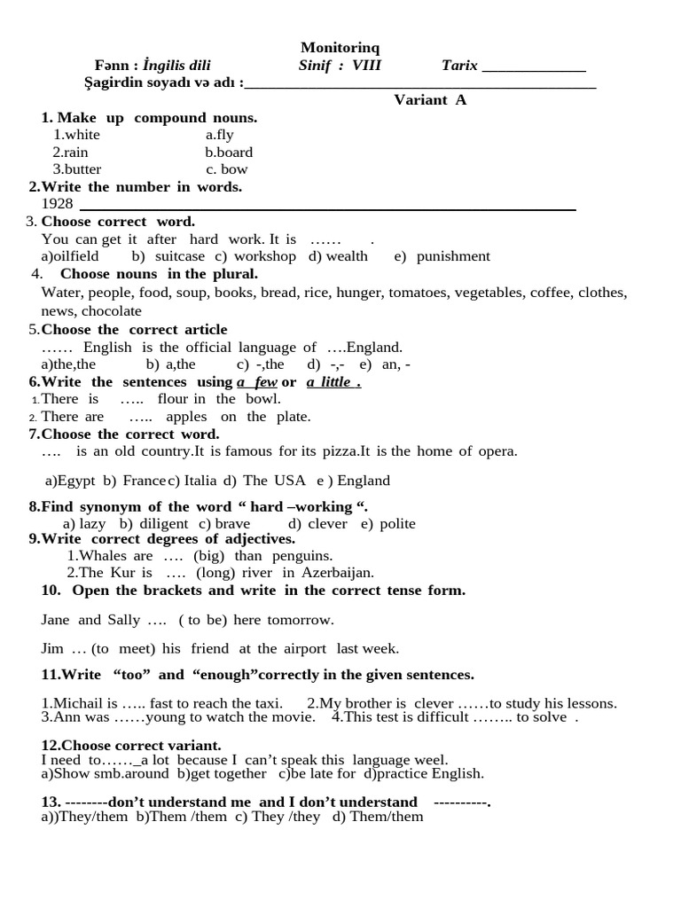 Monitorinq ingilis dili 8 ci sinif | PDF | Weather Forecasting | Weather
