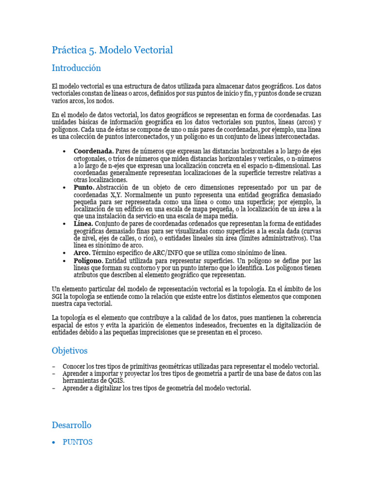 Prac5 - Modelo Vectorial | PDF | Sistema coordinado | Vector Euclidiano