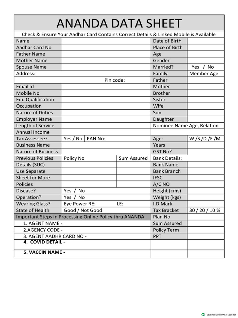 Ananda Deta Sheet | PDF