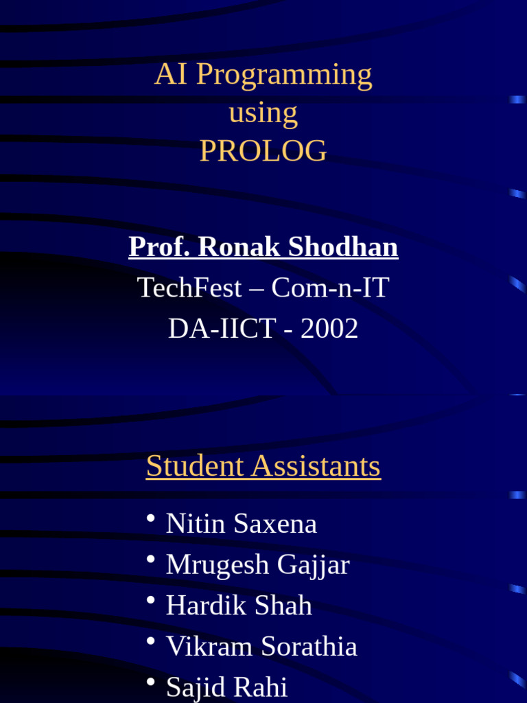 Artifical Intelligence Using Prolog | PDF | First Order Logic | Interpretation (Logic)