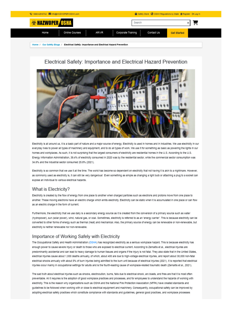 Electrical Safety Training Overview | PDF | Occupational Safety And ...