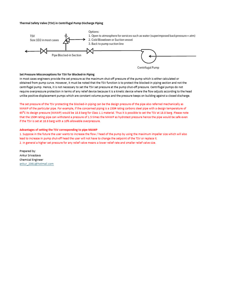 Thermal Safety Valve For Blocked-In Piping | PDF