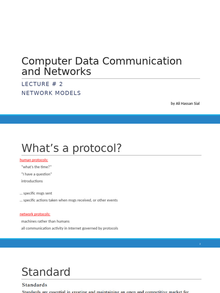 Lecture # 2 - DCCN (2) | PDF | Osi Model | Networking Standards Lecture # 2 - DCCN (2) | PDF | Osi Model | Networking Standards