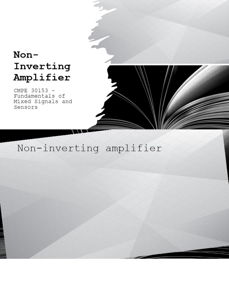 Lect4 Non Inverting Amplifiers MB | PDF | Amplifier | Operational Amplifier