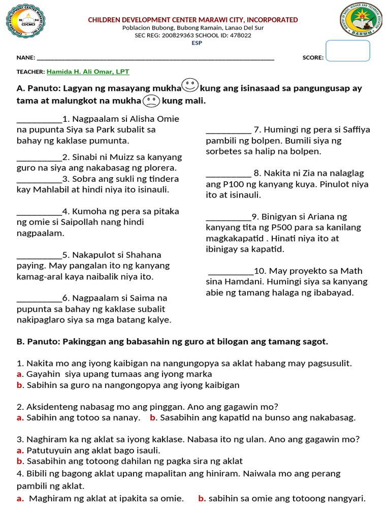 Esp - Quiz 114624 | PDF