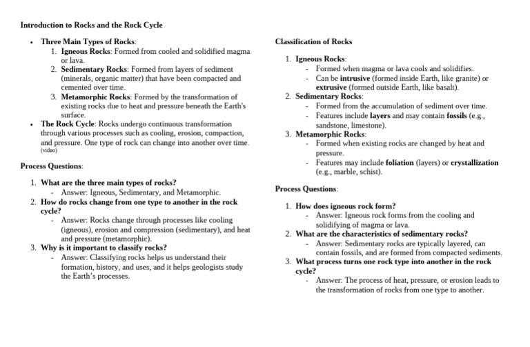 Understanding the Rock Cycle and Types | PDF | Rock (Geology) | Igneous ...