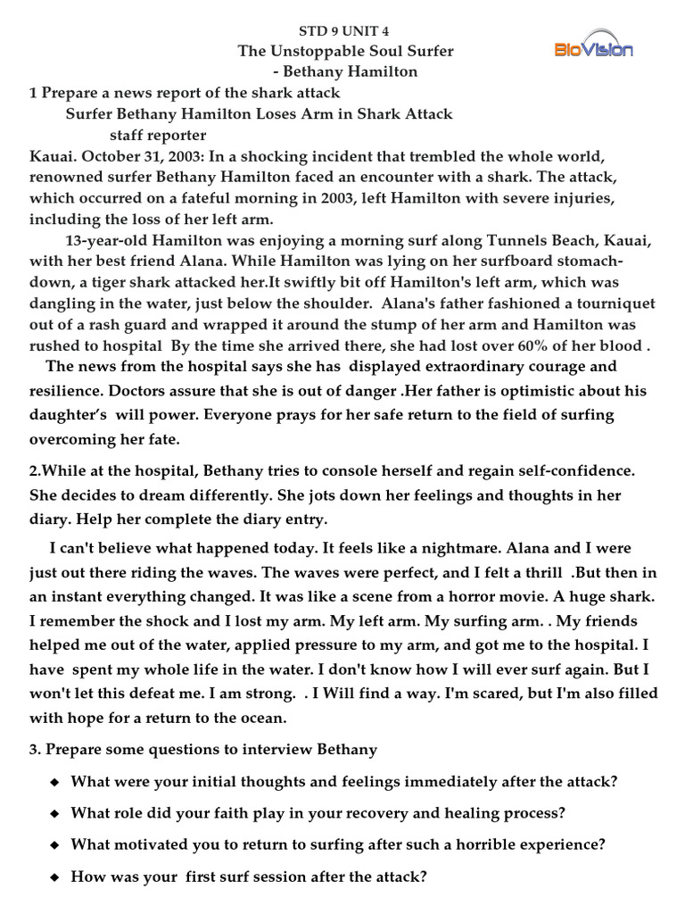 Bethany Hamilton: A Story of Resilience | PDF