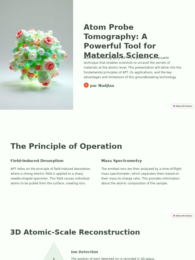 Atom Probe Tomography A Powerful Tool For Materials Science | PDF ...