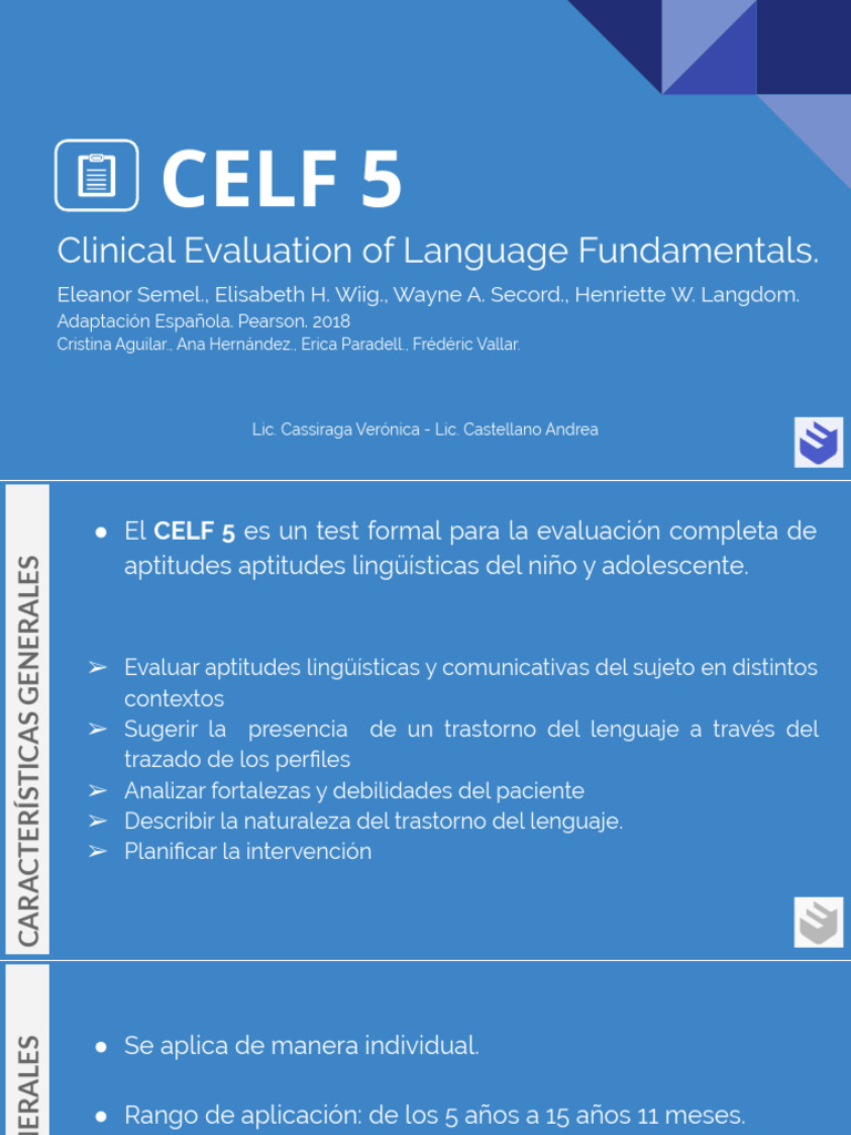 Evaluación CELF 5: Trastornos del Lenguaje | PDF | Palabra | Memoria