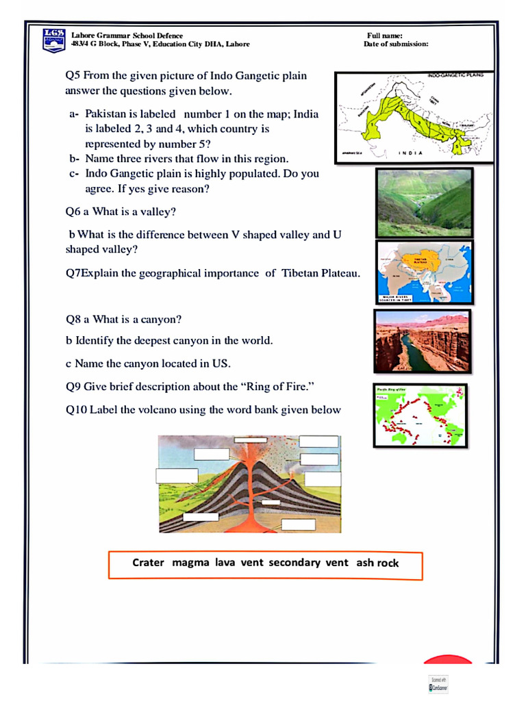 Geo Revision Worksheets | PDF
