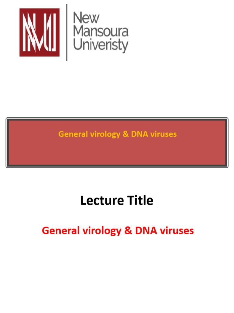 16 - General Virology and Herpes | PDF | Virus | Virology