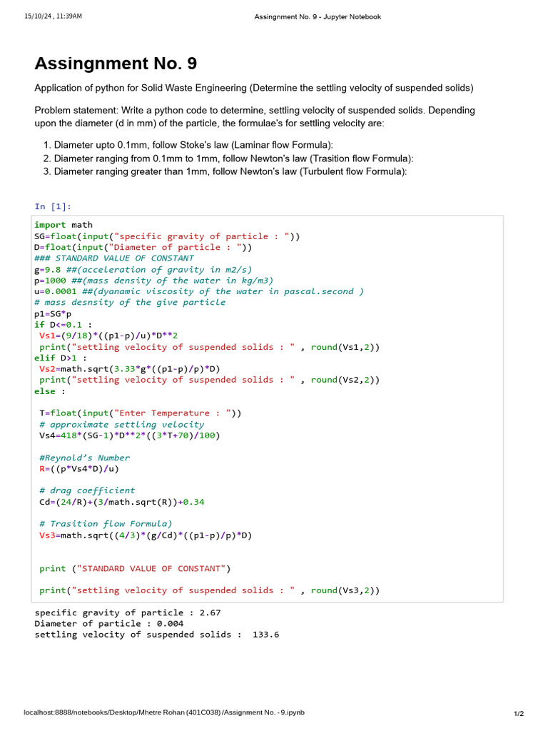 Assingnment No. 9 - Jupyter Notebook(1) | PDF