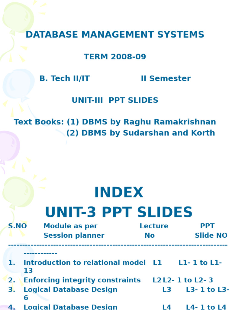 UNIT03-DBMS | PDF | Relational Model | Information Retrieval