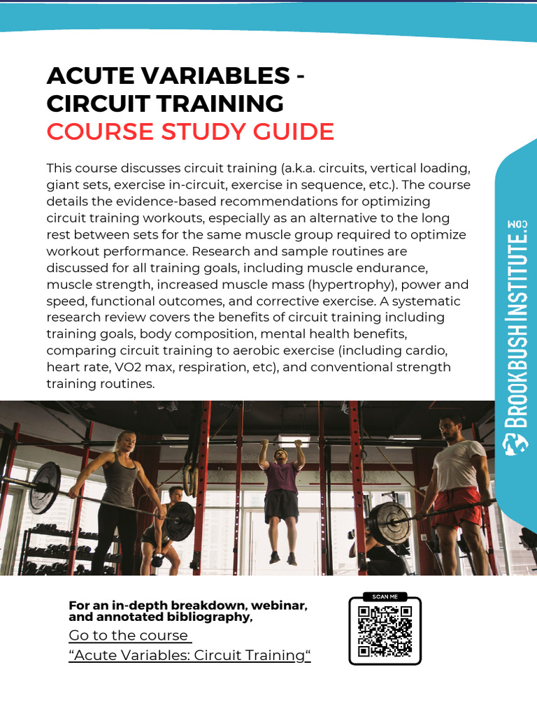 Acute Variables Circuit Training | PDF | Strength Training | Management ...