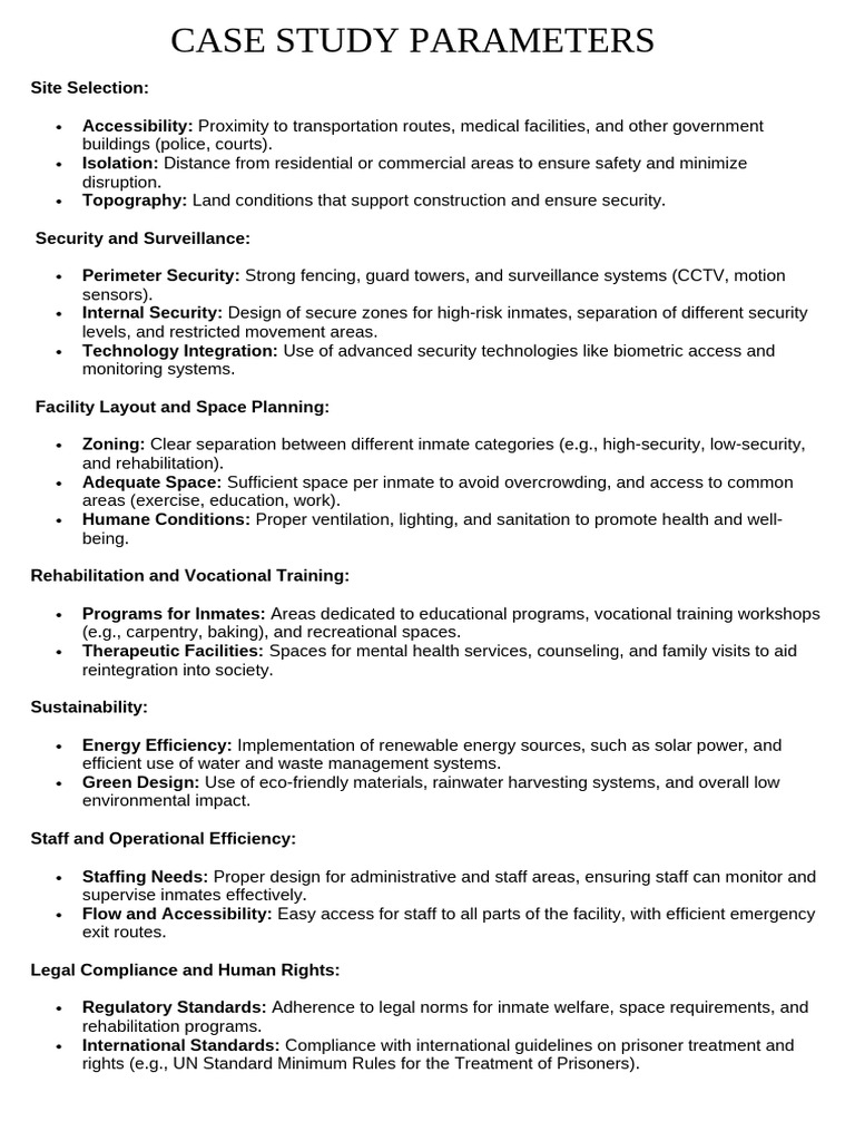 Optimal Prison Design Case Study Guide | PDF | Rehabilitation (Penology ...