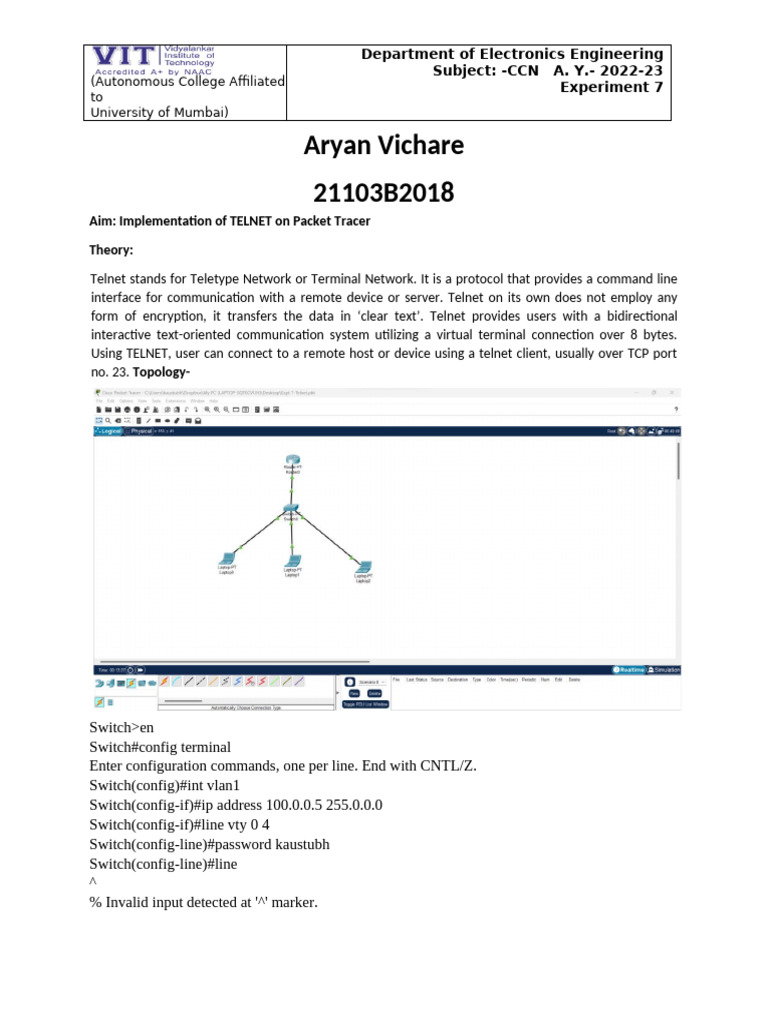 Ccn Exp 7 Pdf Computer Network Router Computing 5561