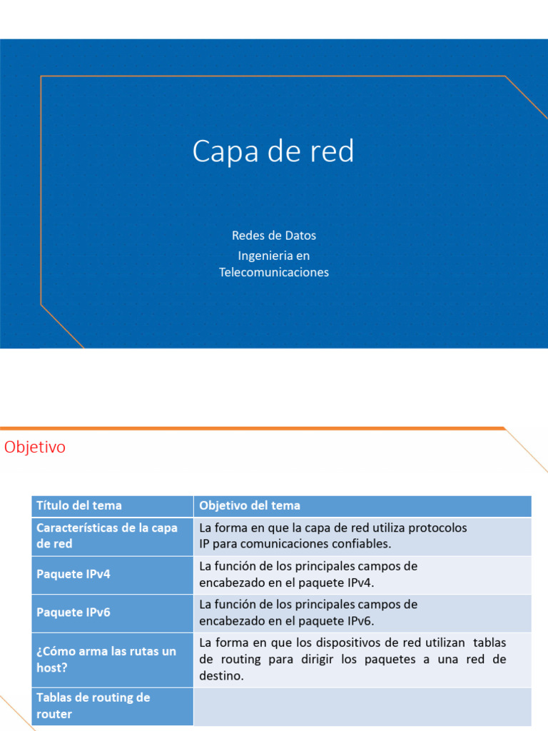 Capa de Red | PDF | Yo Pv6 | Enrutador (Computación)