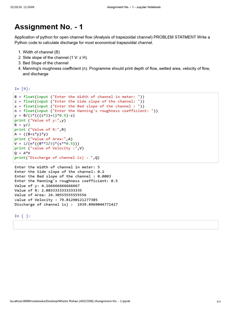 Assignment No. - 1 - Jupyter Notebook(1) | PDF Assignment No. - 1 - Jupyter Notebook(1) | PDF