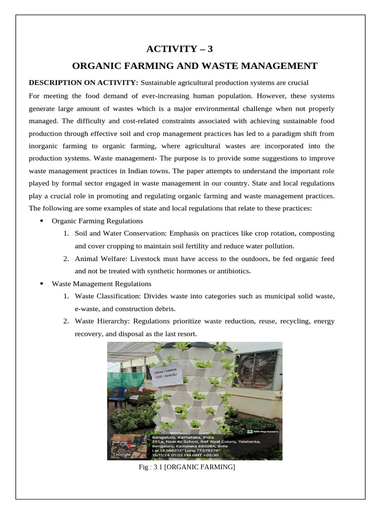 Yashaswini J SCR Activity 3 | PDF | Organic Foods | Organic Farming