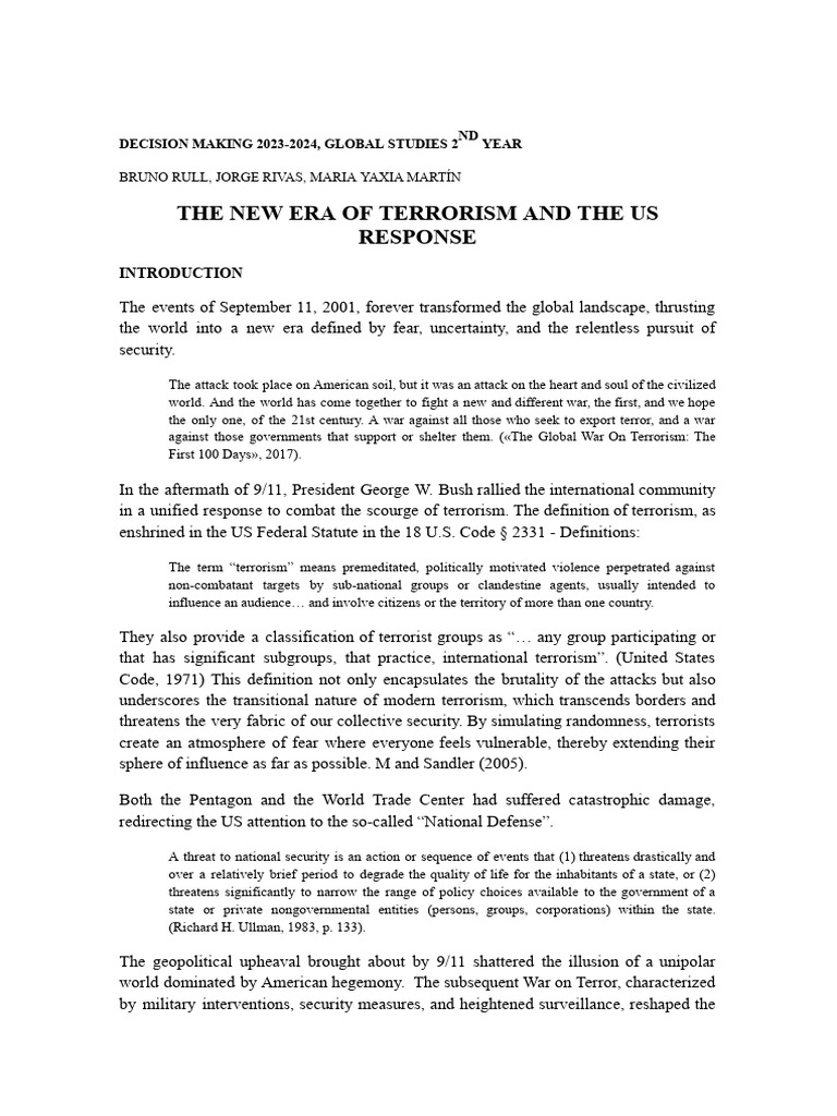 Final Assignment Decision Making 2023-24 | PDF | Weapons Of Mass Destruction | Deterrence Theory