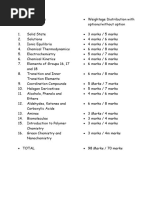 Class 12 Chemistry Chapter Weightage | PDF