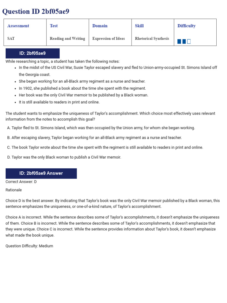 QuestionBank Reading - Expression of Ideas 2 (71) (Part2) | PDF