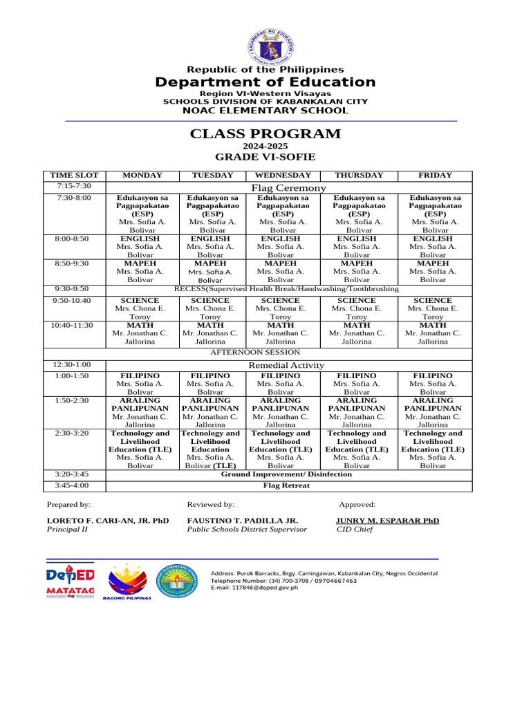 Grade-6-Class-Program | PDF | Philippines | Government
