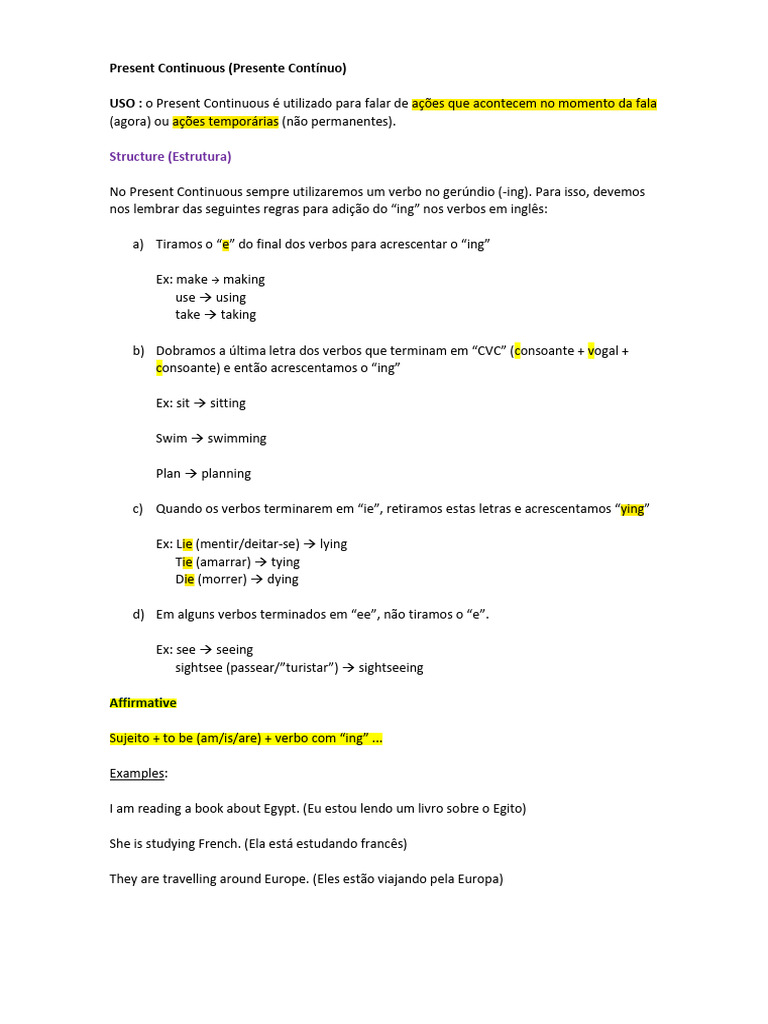 Present Continous | PDF