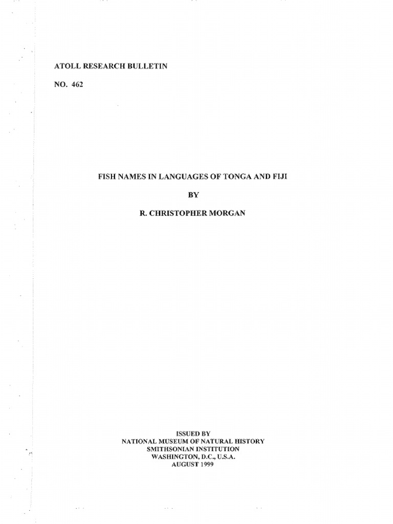 Pacific Fish Names Guide | PDF | Fiji | Tonga
