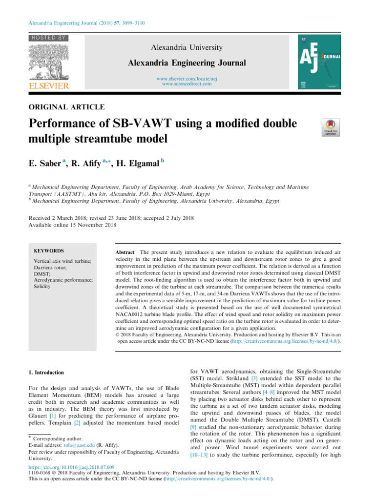 Performance of SB-VAWT Using A Modified Double | PDF | Turbine ...