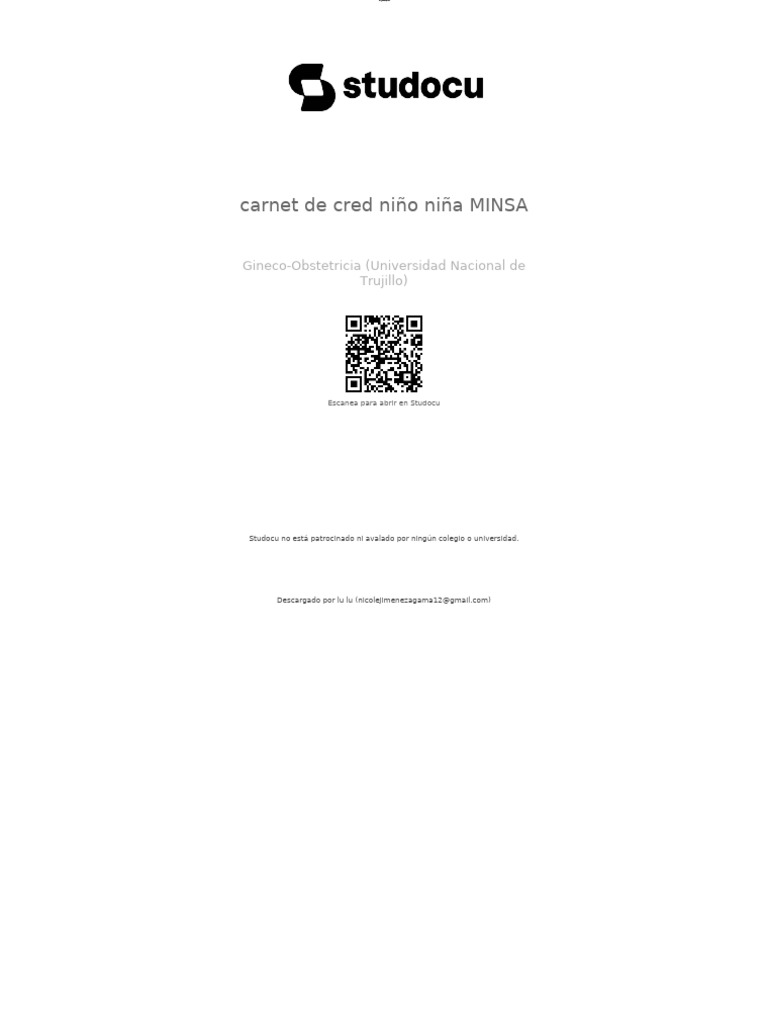 Carnet de Cred Nino Nina Minsa | PDF | Enfermedades animales | Epidemiología